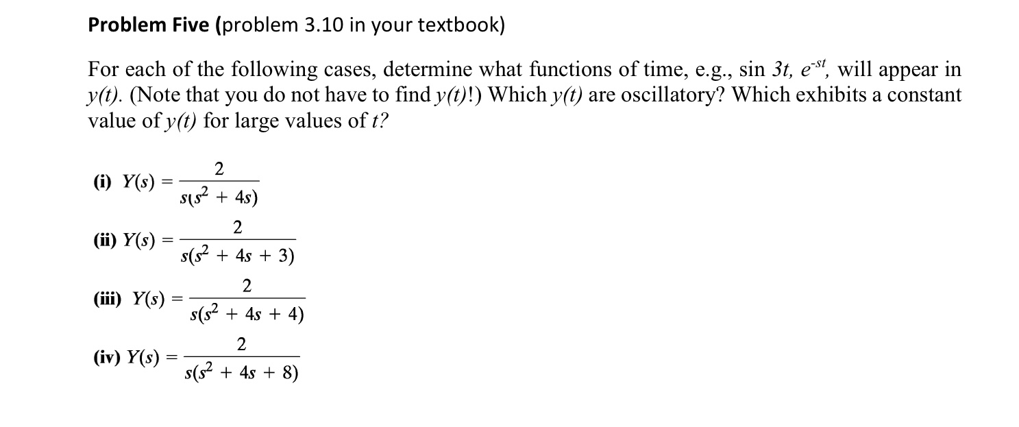 Solved Problem Five (problem 3.10 ﻿in your textbook)For each | Chegg.com