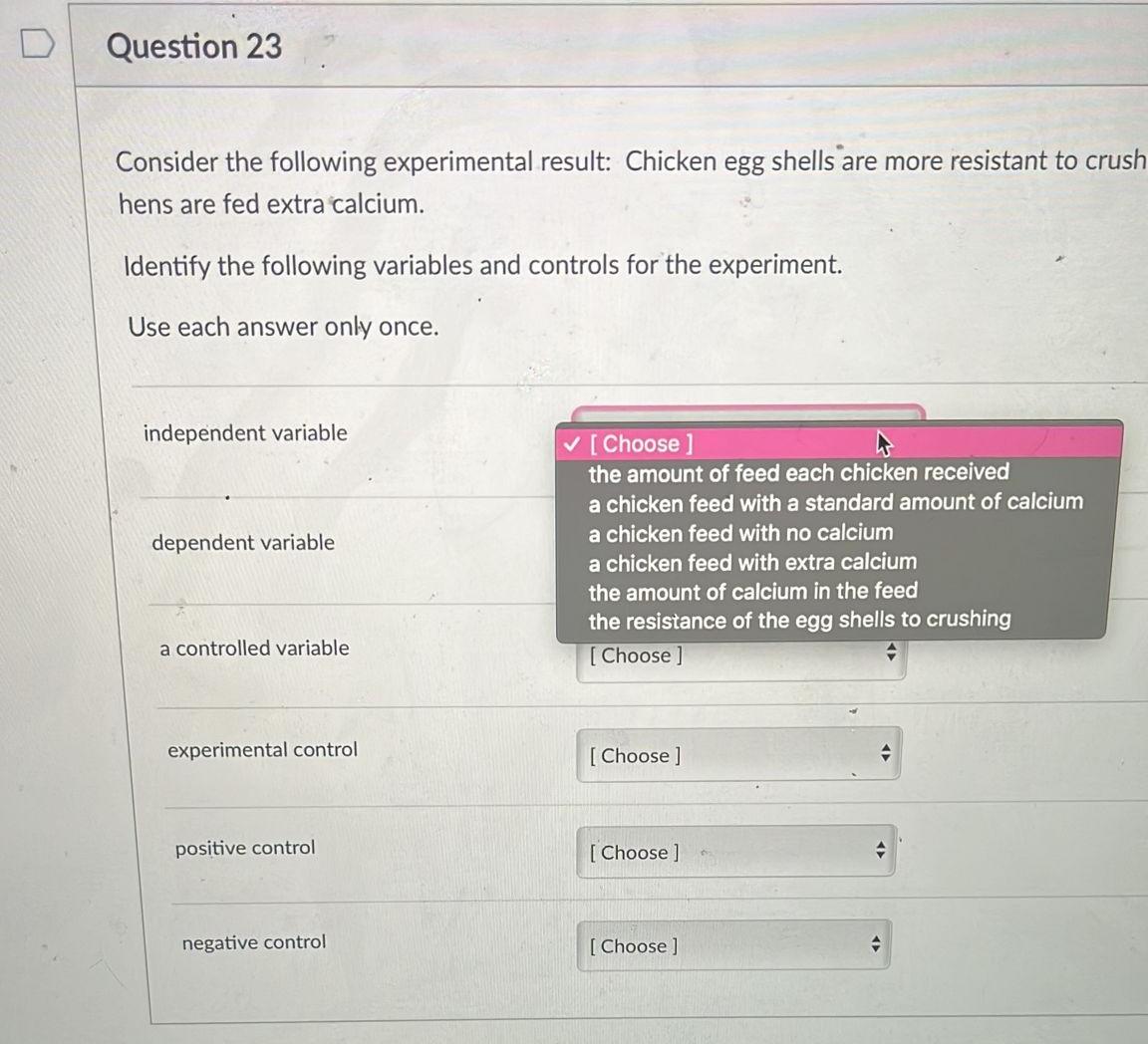 Solved Consider the following experimental result: Chicken | Chegg.com