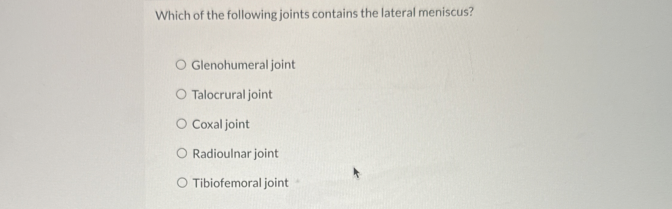 Solved Which of the following joints contains the lateral | Chegg.com