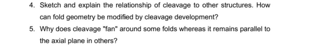 Solved 4. Sketch and explain the relationship of cleavage to | Chegg.com