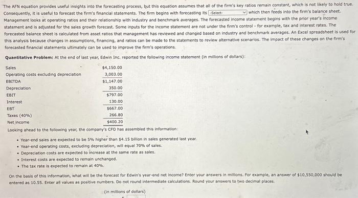 Solved The AFN equation provides useful insights into the | Chegg.com