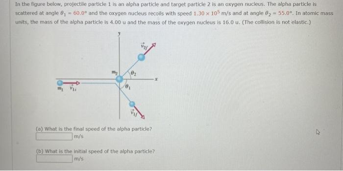 Solved In the figure below, projectile particle 1 is an | Chegg.com