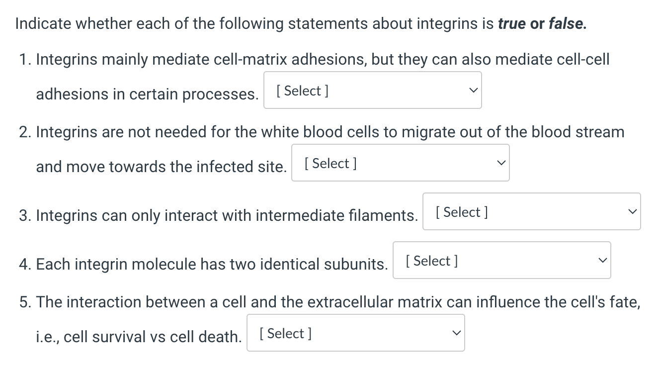 Solved Indicate whether each of the following statements | Chegg.com