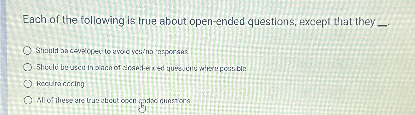 Solved Each of the following is true about open-ended | Chegg.com
