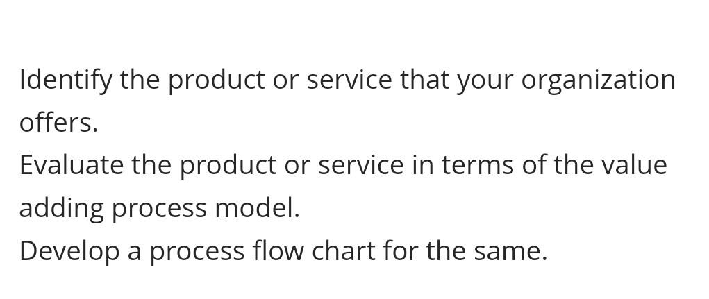 Solved Identify the product or service that your | Chegg.com