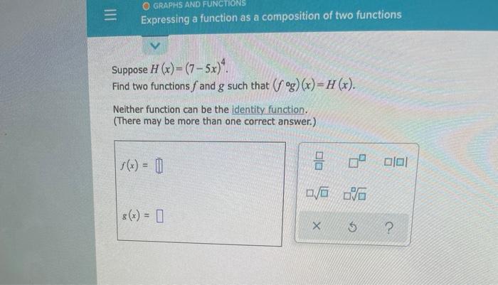 Solved III OGRAPHS AND FUNCTIONS Expressing a function as a | Chegg.com