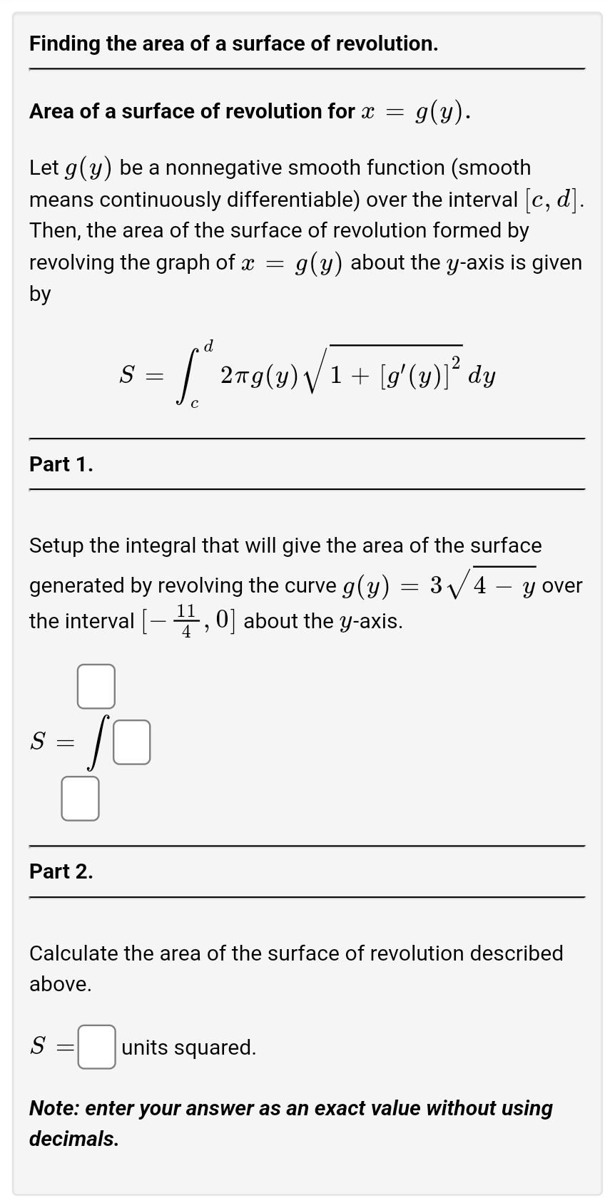 Solved Finding the area of a surface of revolution.Area of a | Chegg.com