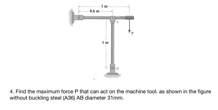 Solved 4 Find The Maximum Force P That Can Act On The