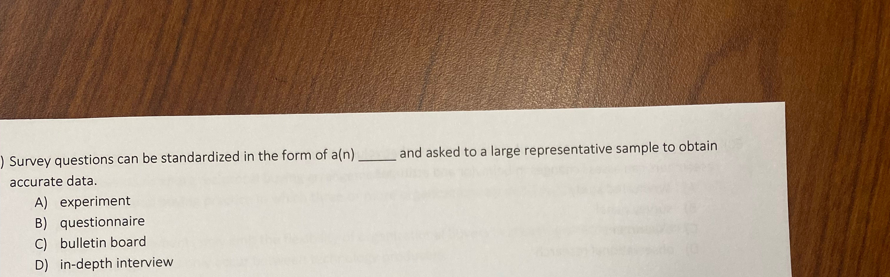 Solved Survey questions can be standardized in the form of | Chegg.com