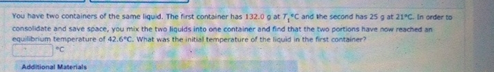 Solved You have two containers of the same liquid. The first | Chegg.com