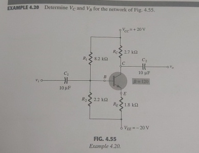 Solved EXAMPLE 4.20 ﻿Determine VC ﻿and VB ﻿for the network | Chegg.com