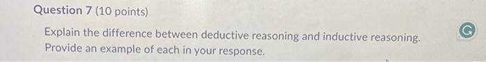 Solved Question 7 (10 points) Explain the difference between | Chegg.com