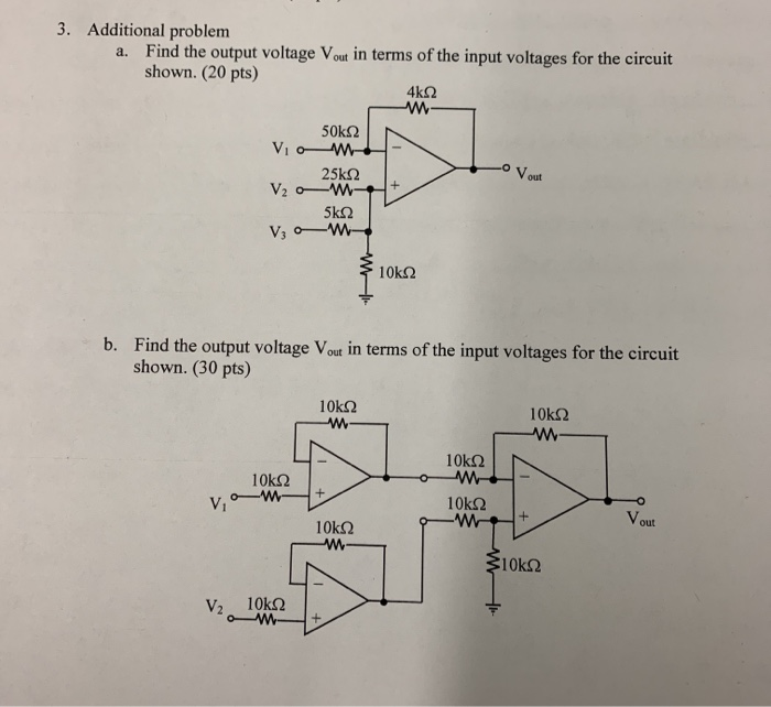 Solved 3. Additional problem a. Find the output voltage Vout | Chegg.com