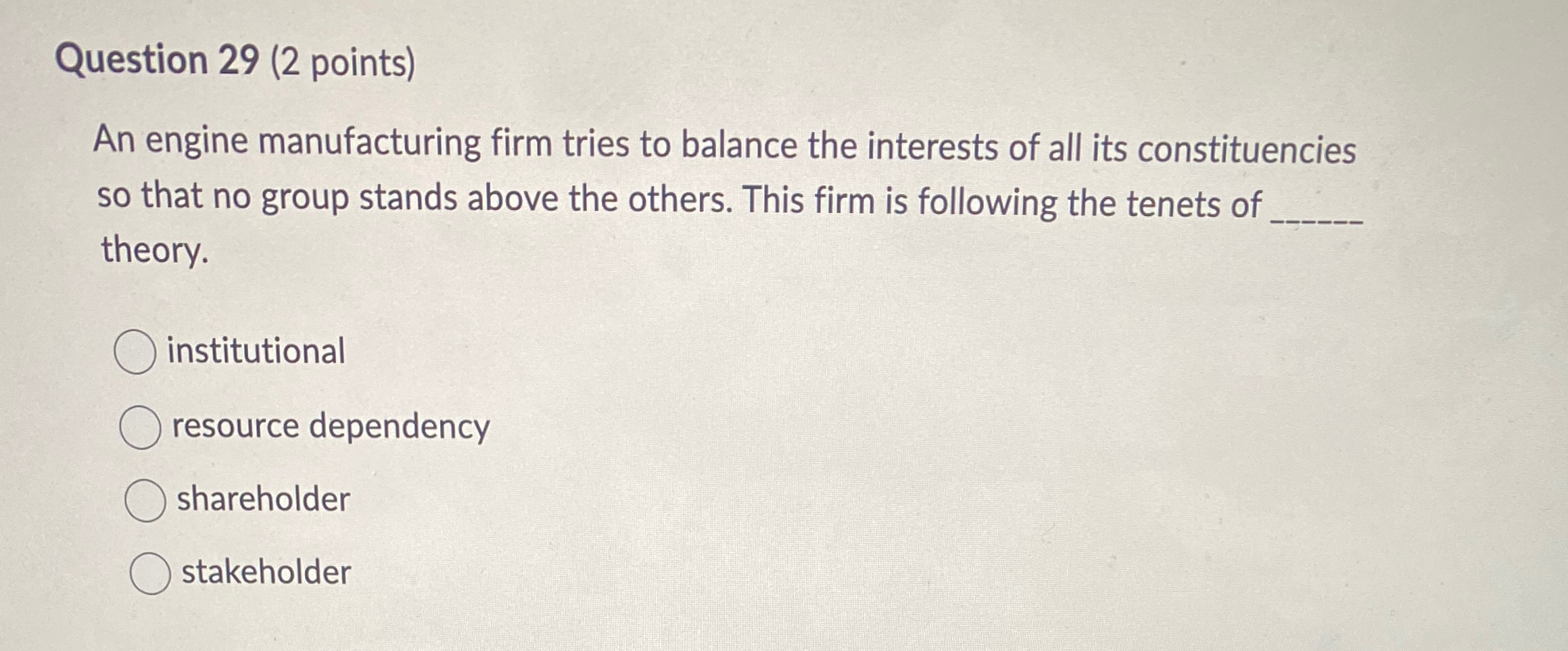 Solved Question 29 (2 ﻿points)An engine manufacturing firm | Chegg.com