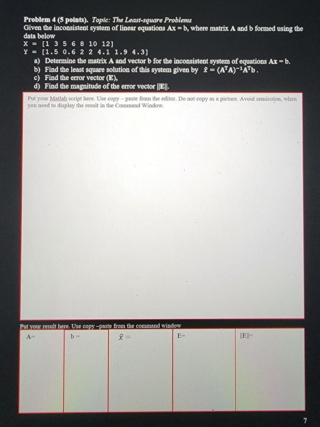 Solved Problem 4 5 Points Topic The Least Square 2889