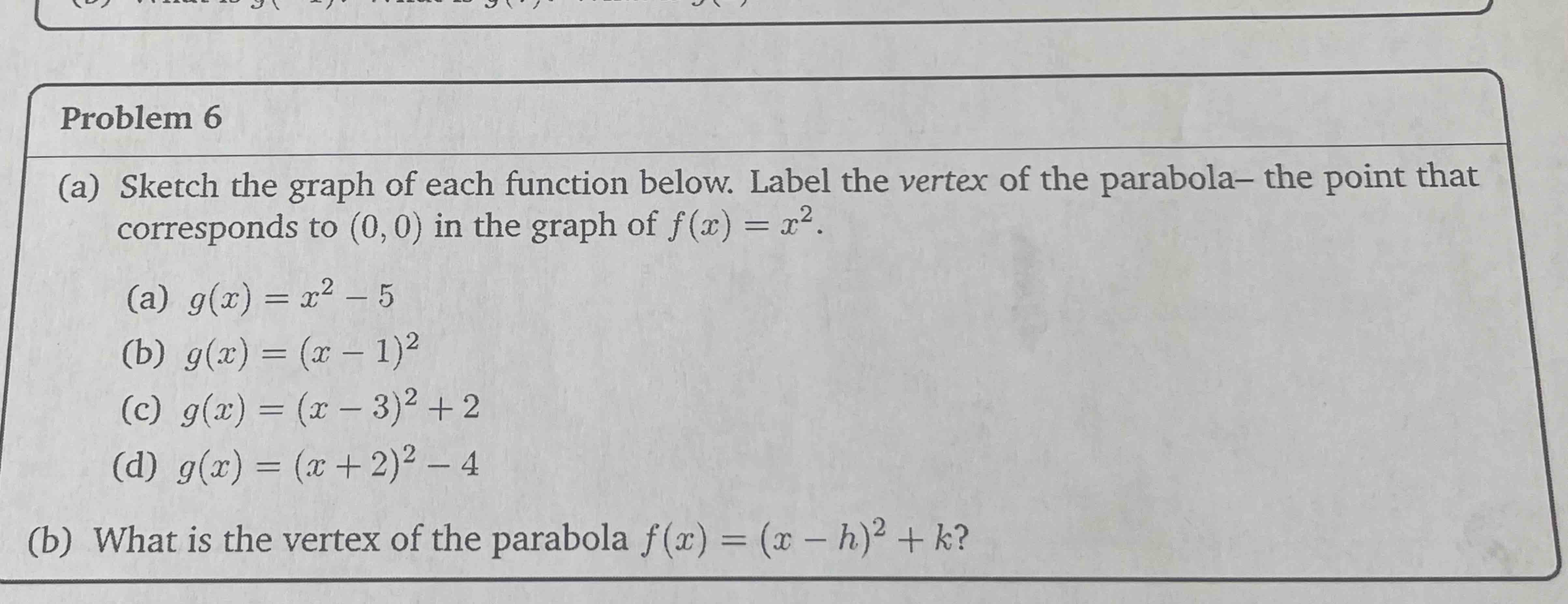 Solved Problem 6a sketch The Graph Of Each Function