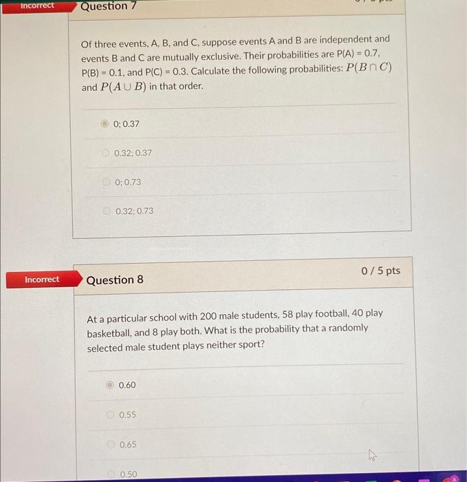 Solved Of three events, A, B, and C, suppose events A and B | Chegg.com