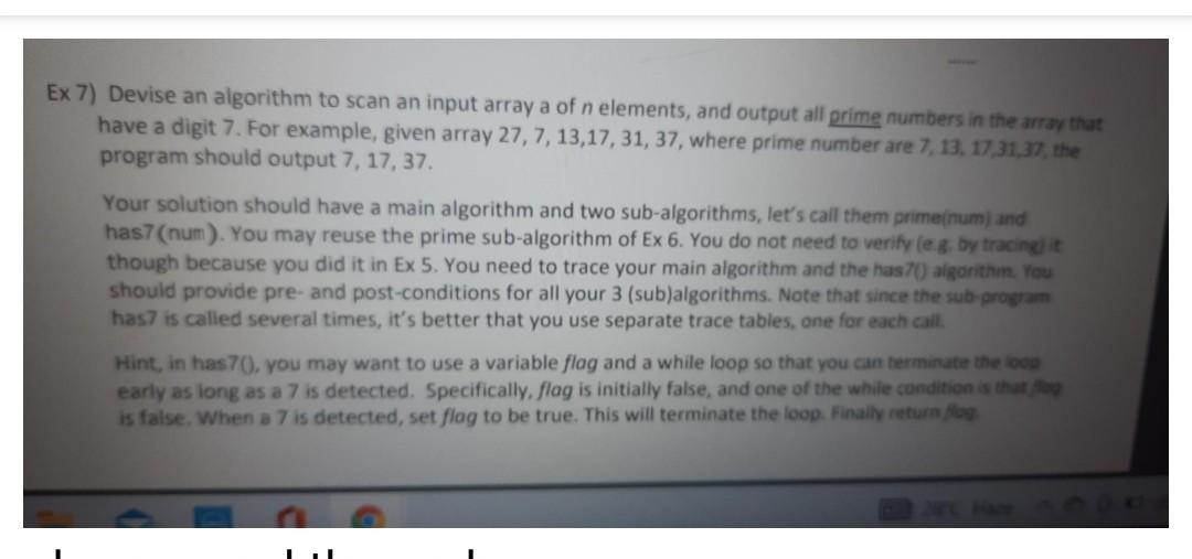 Solved Ex 7 Devise An Algorithm To Scan An Input Array A Of 3610