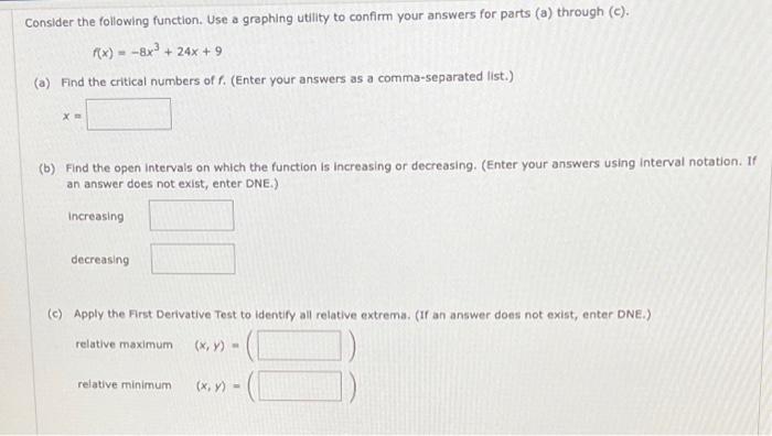Solved Consider The Following Function Use A Graphing