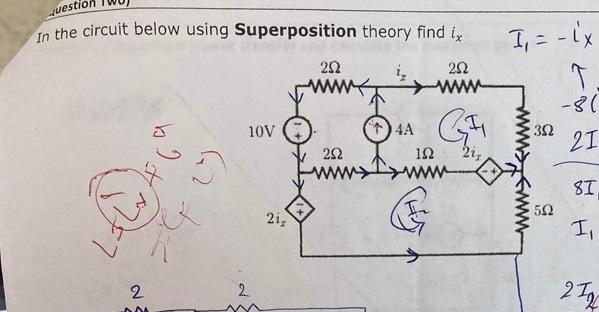 Solved In the circuit below using Superposition theory find | Chegg.com