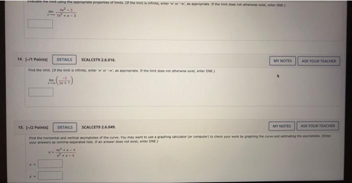 Solved Evaluate the limit, if it exists. (If an answer does | Chegg.com