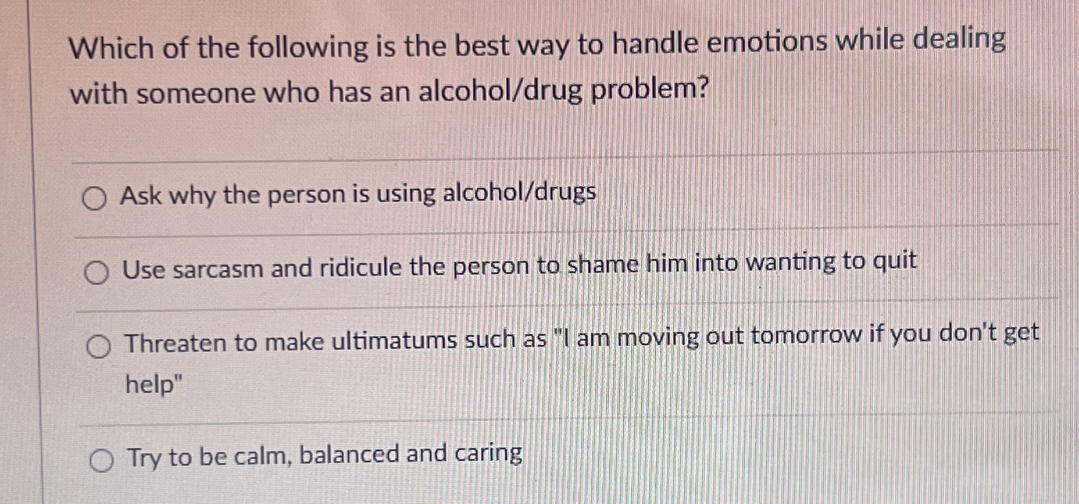 Solved Which of the following is the best way to handle | Chegg.com
