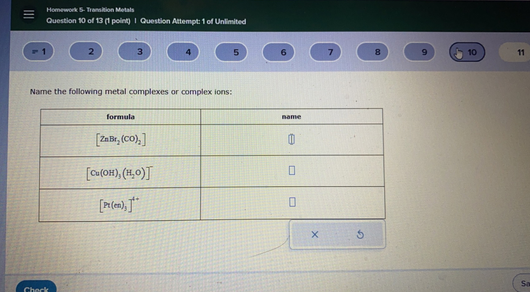 Solved Name the following metal complexes or complex | Chegg.com