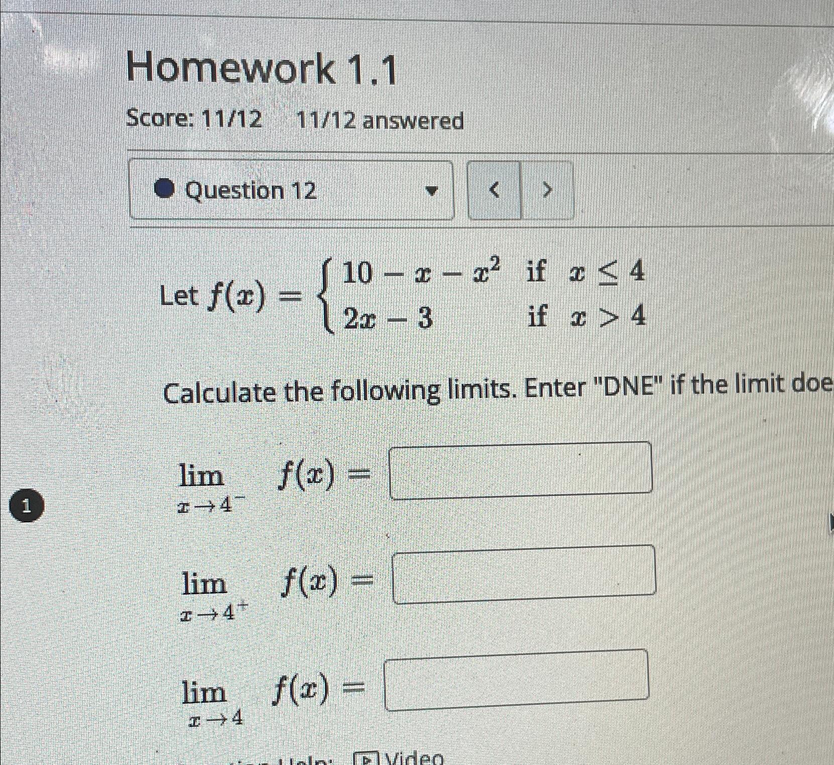 Solved Homework 1 1score 11 12 11 12 ﻿answeredlet