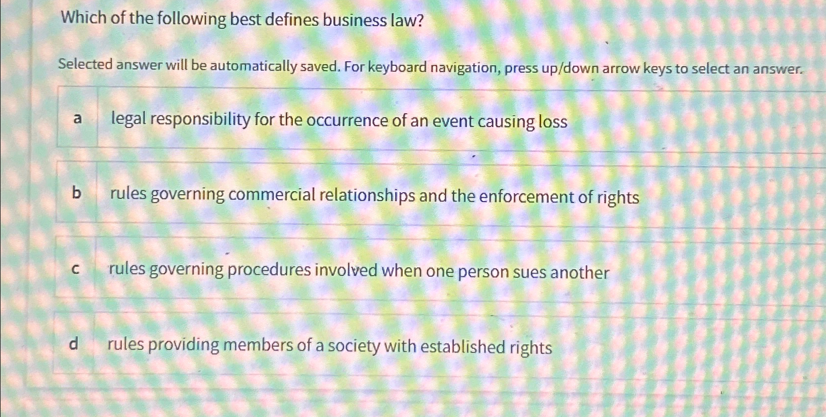 Solved Which of the following best defines business | Chegg.com