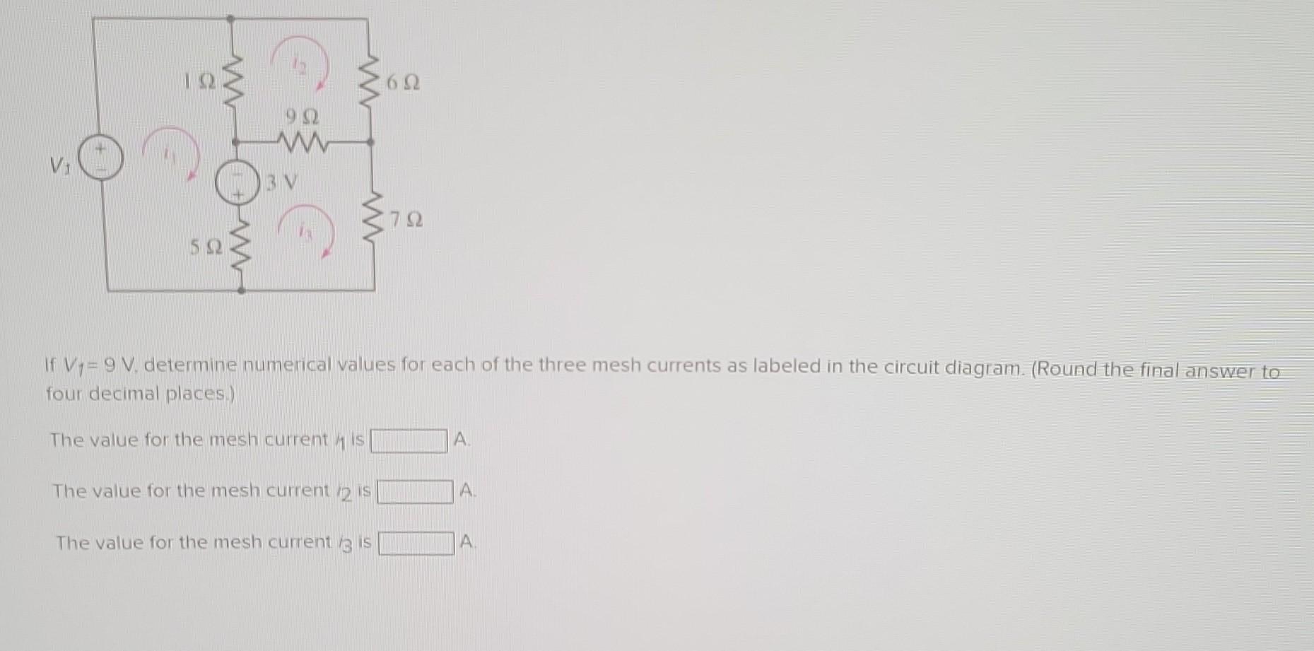 Solved If V1=9 V, determine numerical values for each of the | Chegg.com