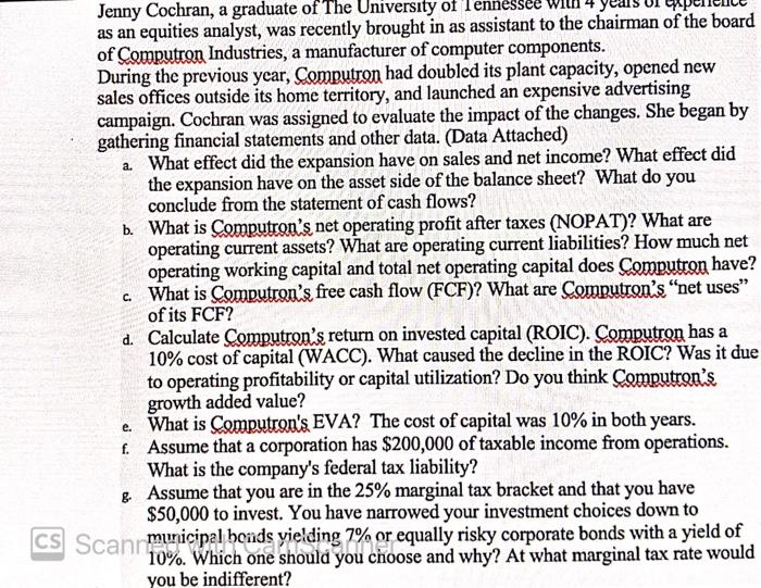 Solved Computron's Income Statement 2019 2020 INCOME | Chegg.com