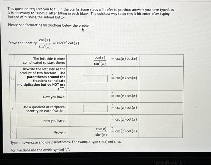Solved This question requires you to fill in the blanks. | Chegg.com