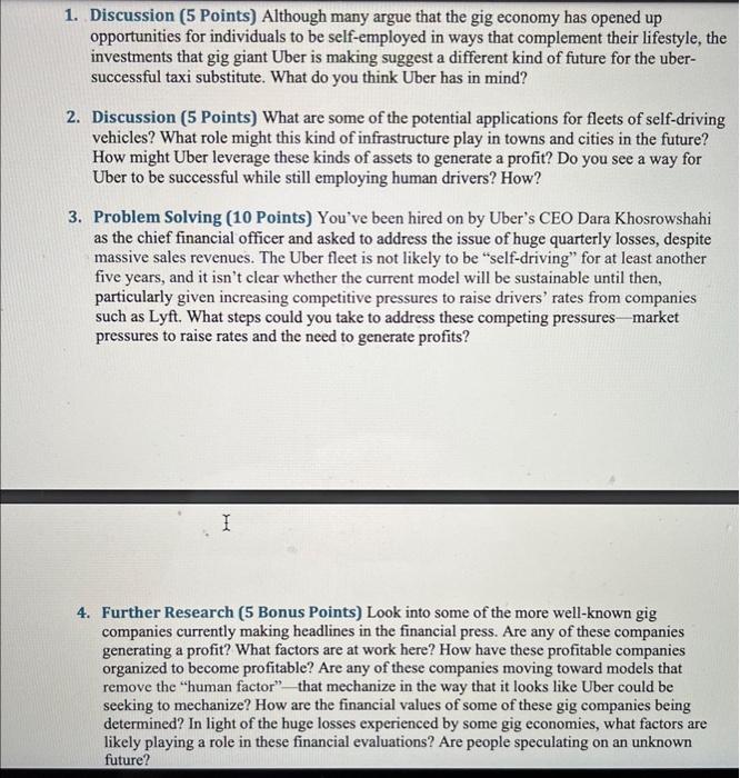 Solved 1. Discussion (5 Points) Although many argue that the | Chegg.com