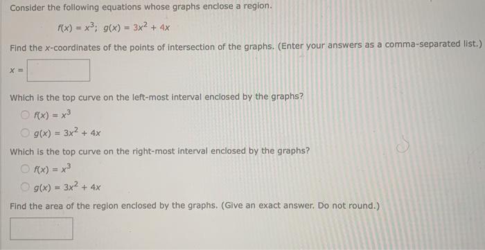 Solved Consider the following equations whose graphs enclose | Chegg.com