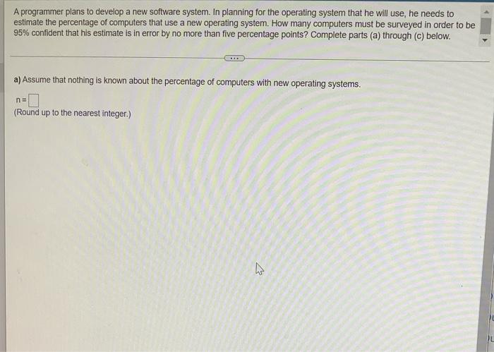 Solved A programmer plans to develop a new software system. | Chegg.com