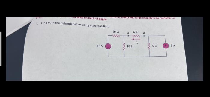 Solved 7. Find Vn in the network below using superposition | Chegg.com