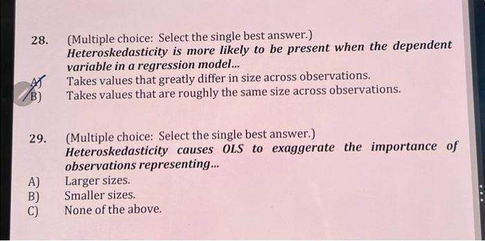 Solved 28. (Multiple choice: Select the single best answer.) | Chegg.com