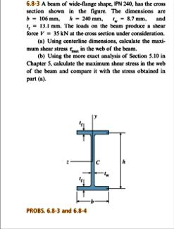 Solved 6.8-3 ﻿A beam of wide-flange shape, IPN 240, ﻿has the | Chegg.com