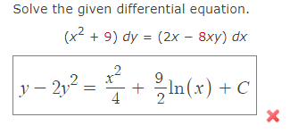 Solved Solve the given differential | Chegg.com
