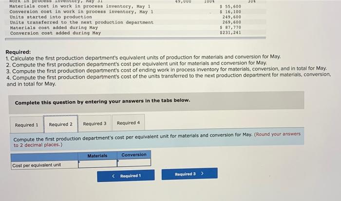 Solved Exercise 4-8 (Algo) Equivalent Units; Cost per | Chegg.com