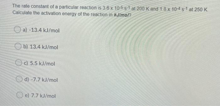 Solved The plot of Ink vs. 1/T for a particular chemical | Chegg.com
