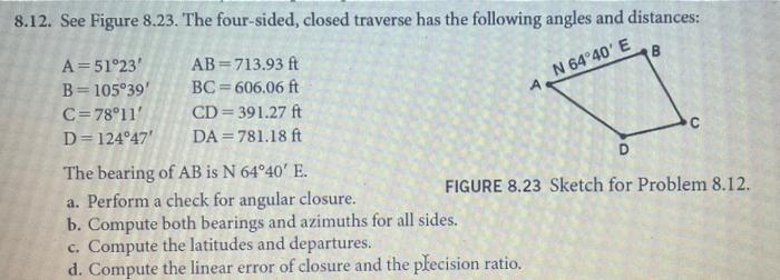 Solved 8.12. See Figure 8.23. The four-sided, closed | Chegg.com