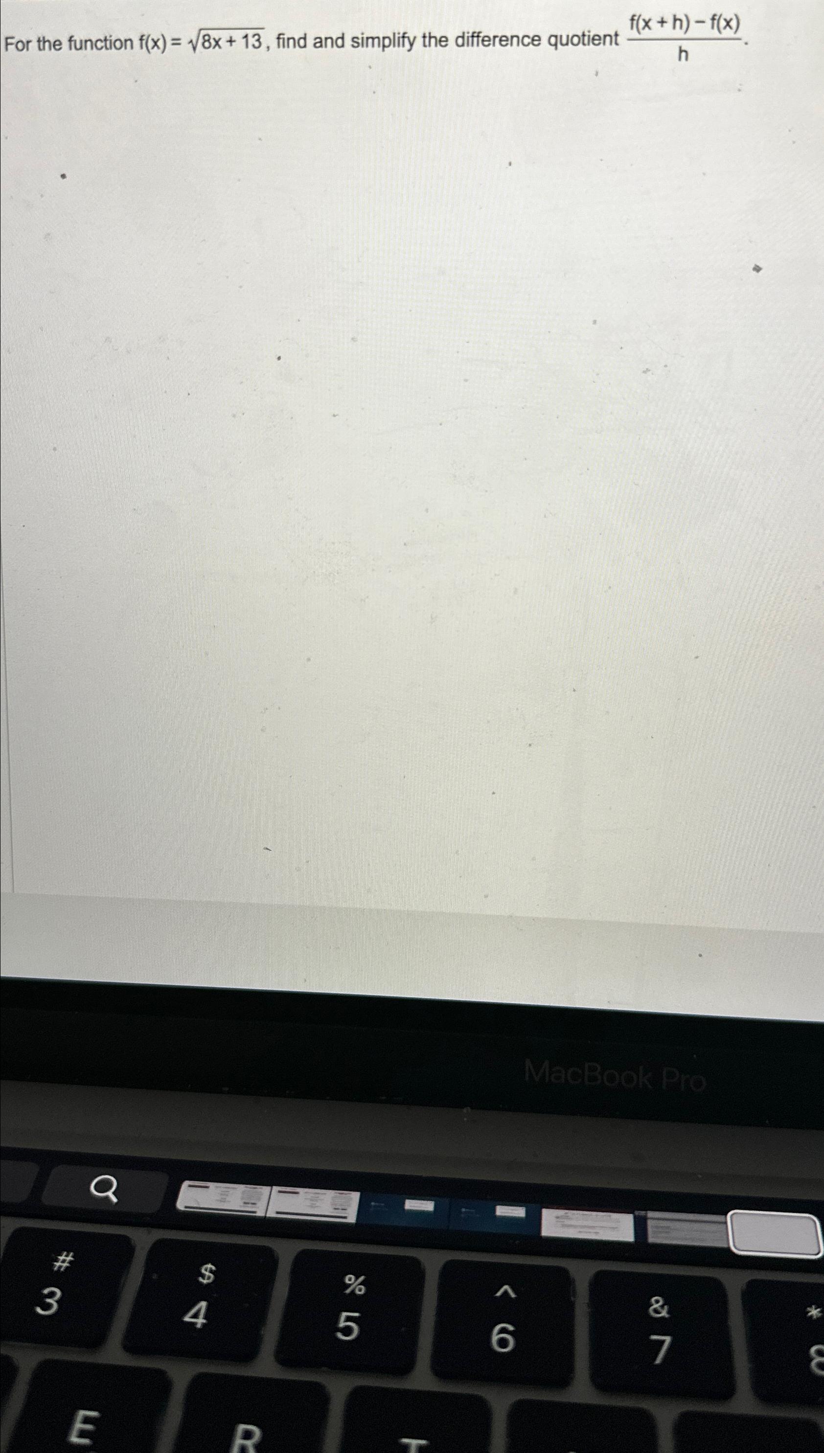 Solved For the function f(x)=8x+132, ﻿find and simplify the | Chegg.com