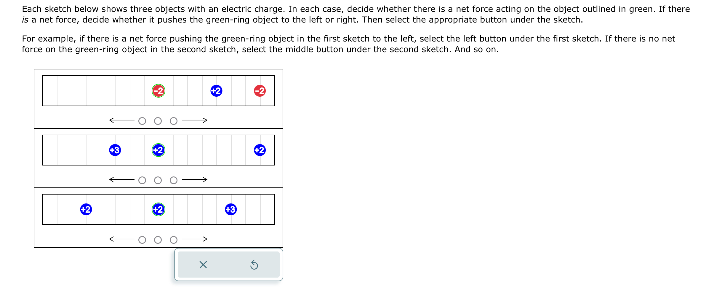 Solved Each sketch below shows three objects with an | Chegg.com