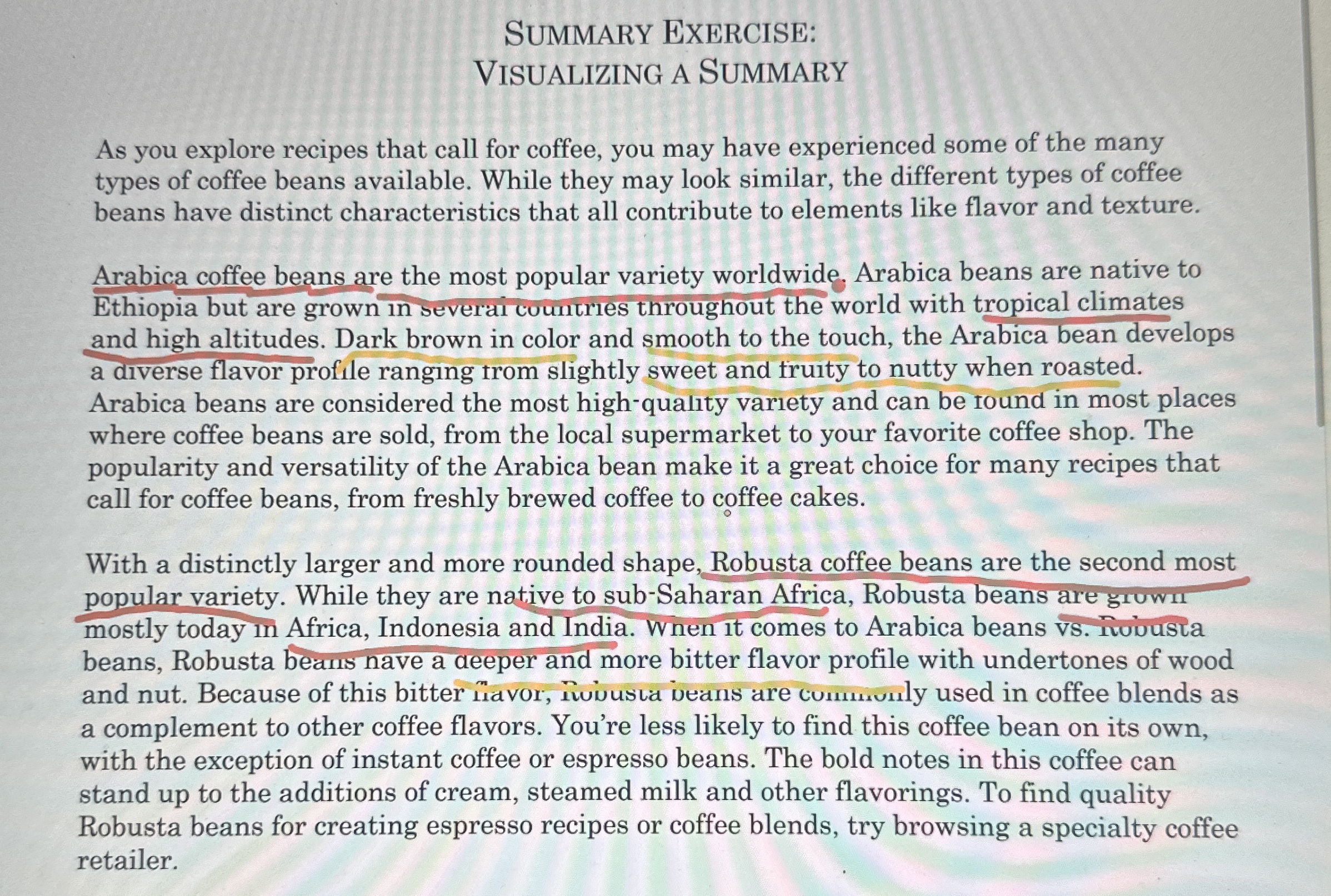 Solved SUMMARY EXERCISE:VISUALIZING A SUMMARYAs you explore | Chegg.com