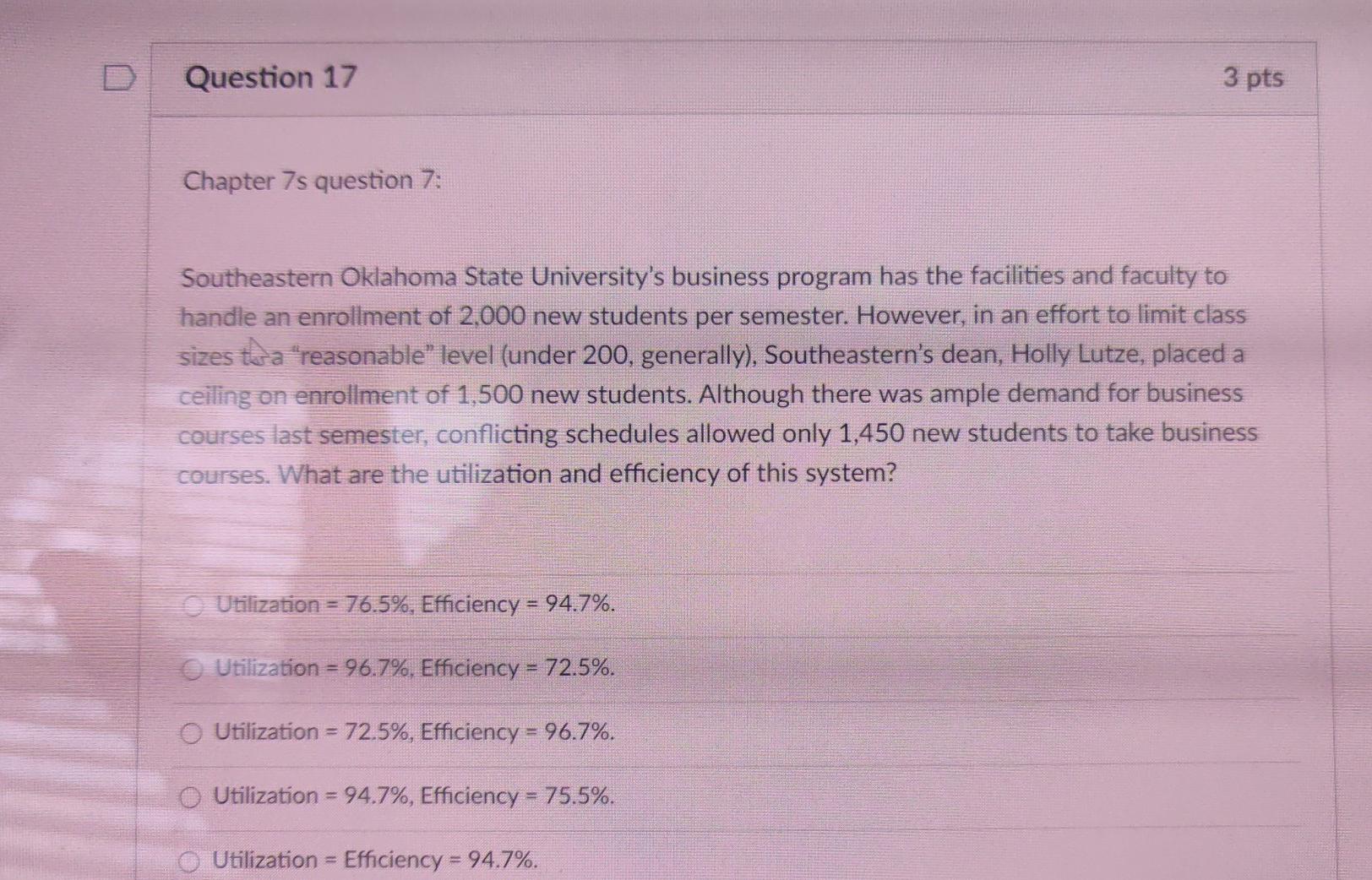 Solved Question 17 3 pts Chapter 7s question 7: Southeastern | Chegg.com Solved Question 17 3 pts Chapter 7s question 7: Southeastern | Chegg.com