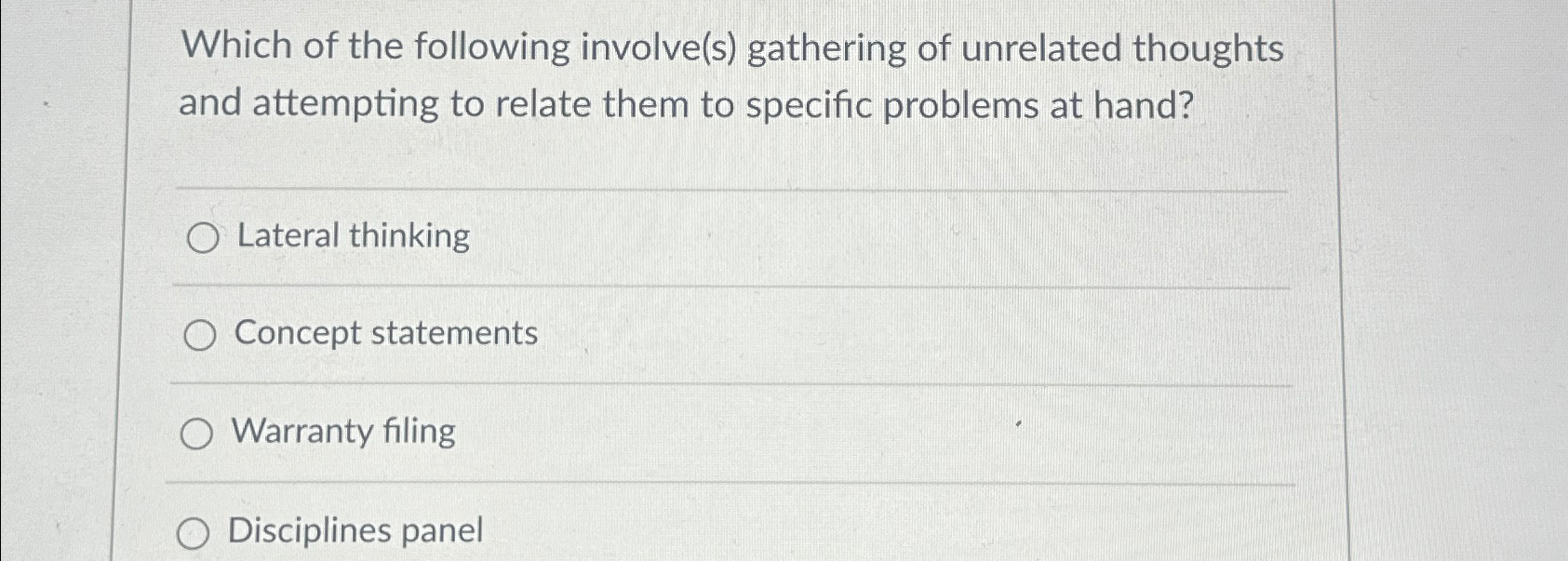 Solved Which of the following involve(s) ﻿gathering of | Chegg.com