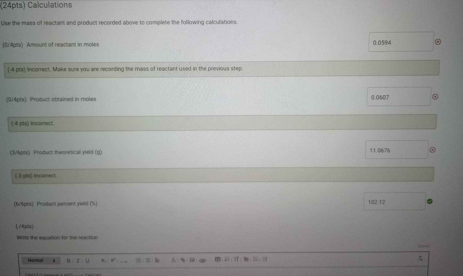 Solved Data and Lab Report Submission - Hydration of | Chegg.com