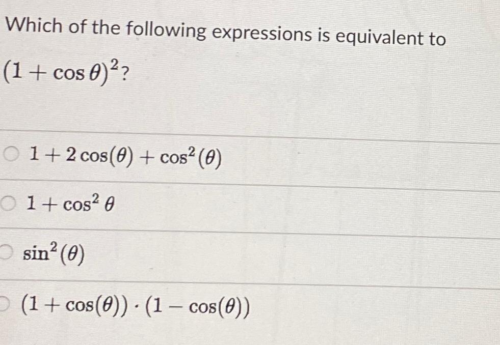 Solved Which of the following expressions is equivalent | Chegg.com