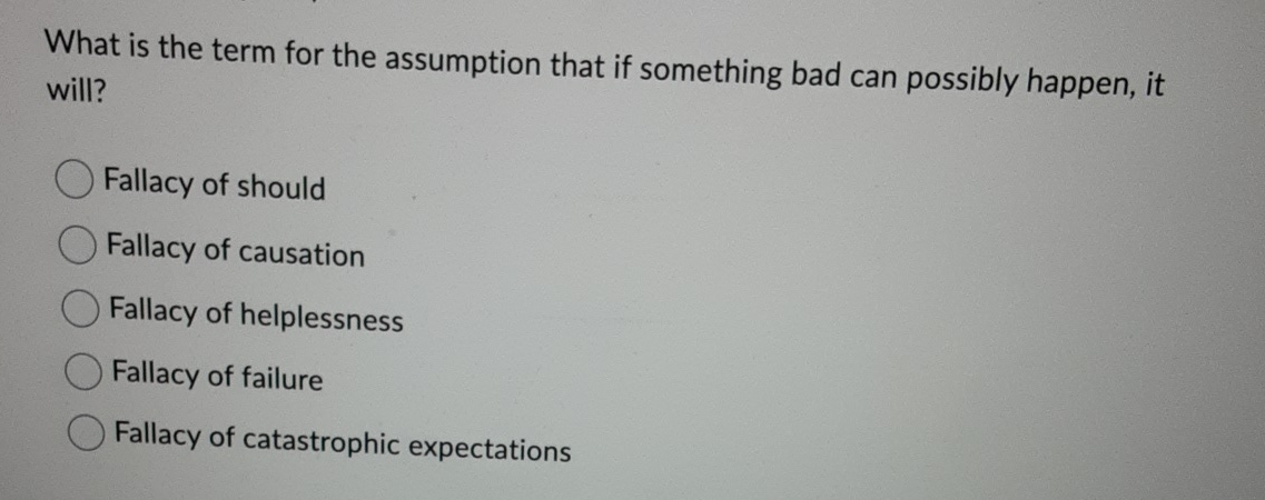 Solved What is the term for the assumption that if something | Chegg.com